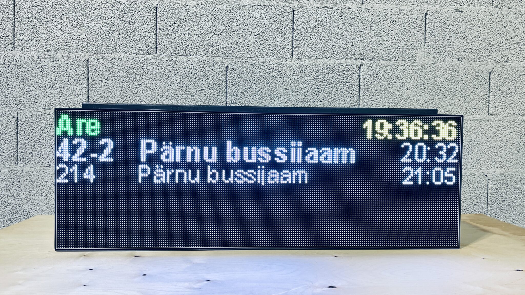 Bus Arrival Information LED Message Board
